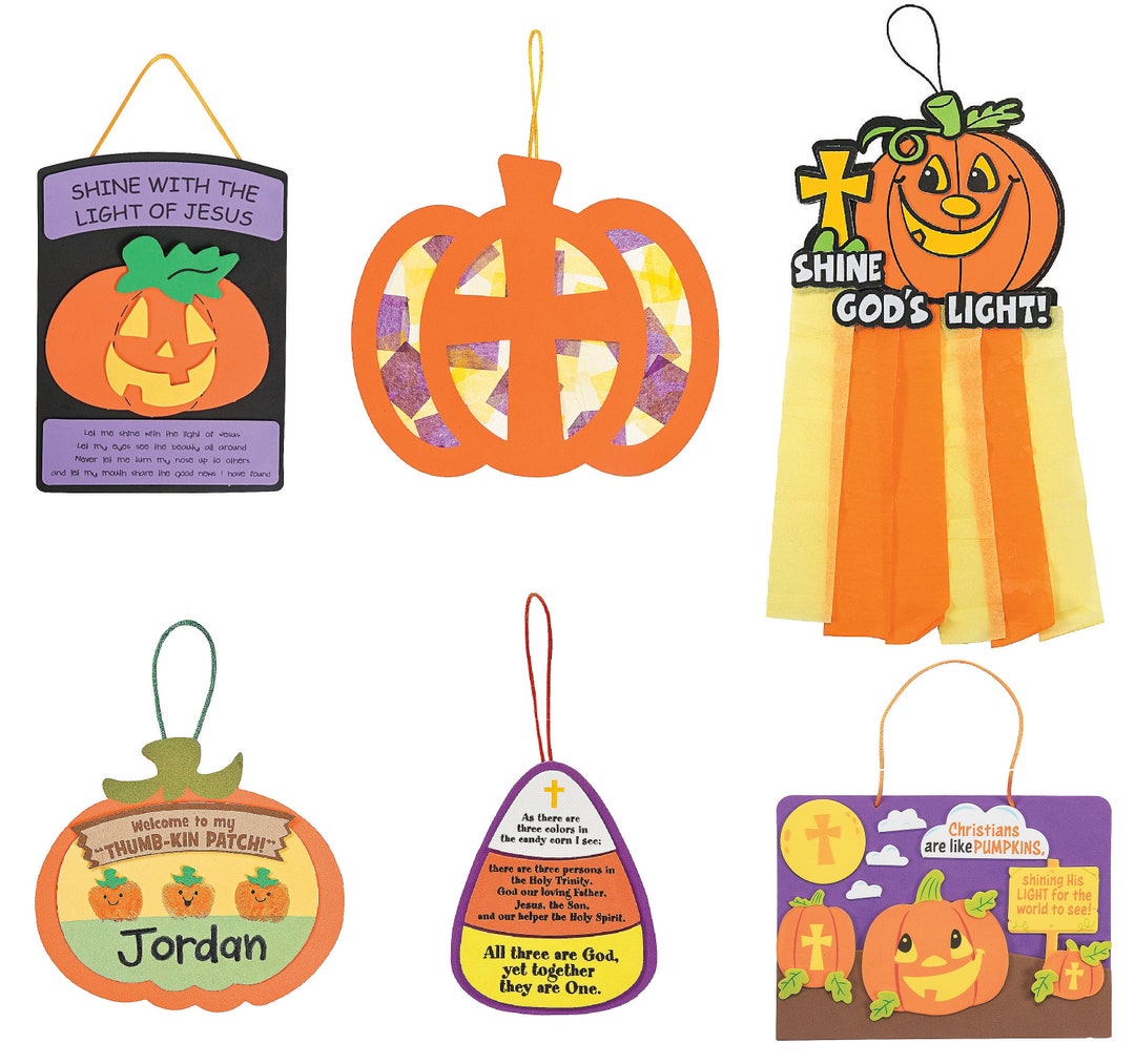 Halloween Christian Religious Hanging Sign Craft Kits Set - 6 Kits ...