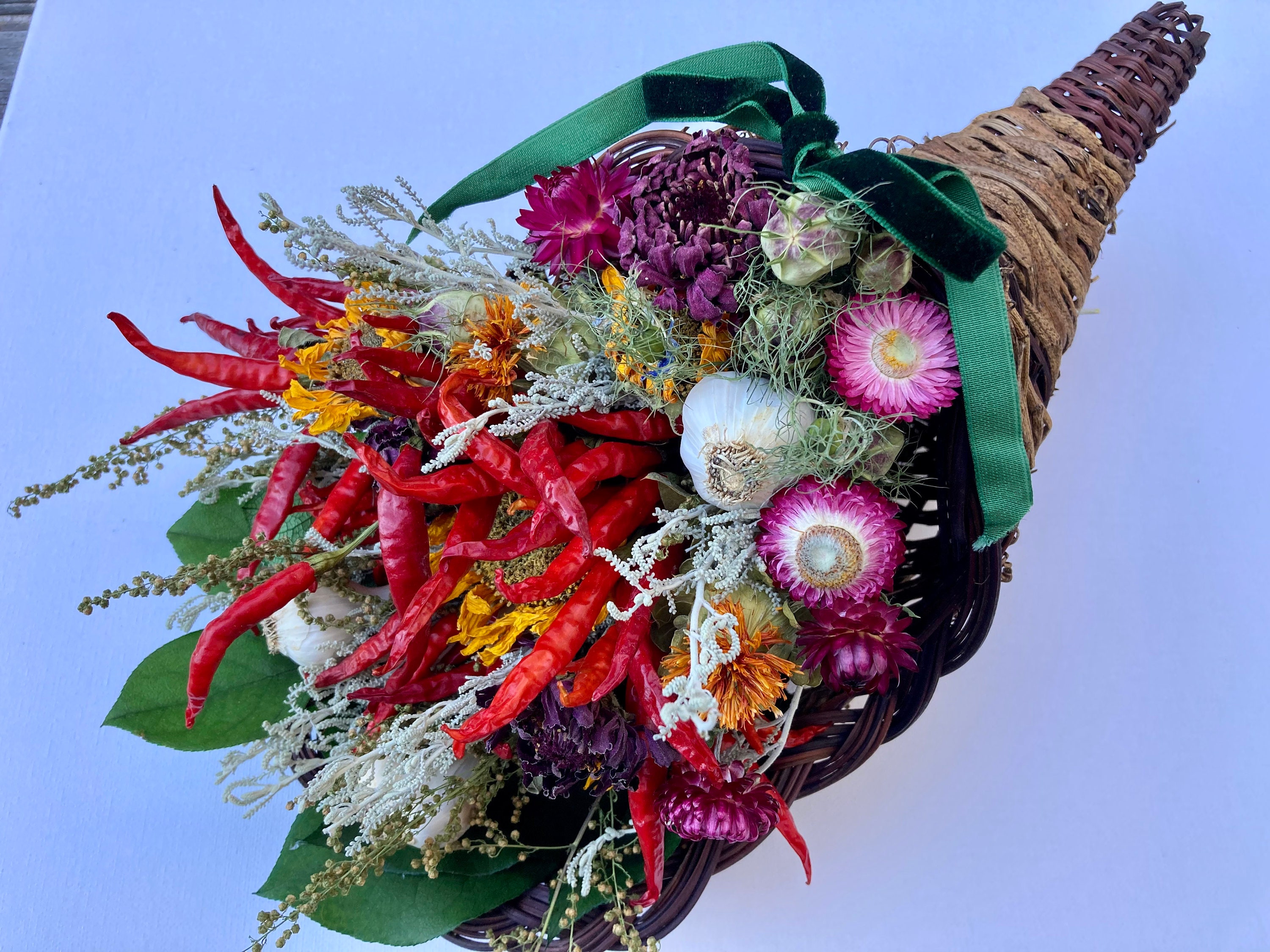 On Sale!! Chili and Garlic Cornucopia for Table or Mantel, Free ...