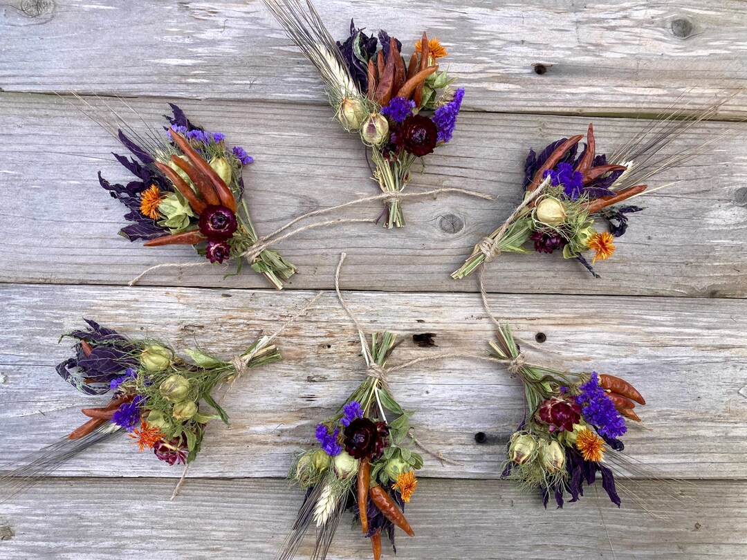 Fall-themed Mini Bouquet Sets/ Present Toppers/wedding Favors, Real ...