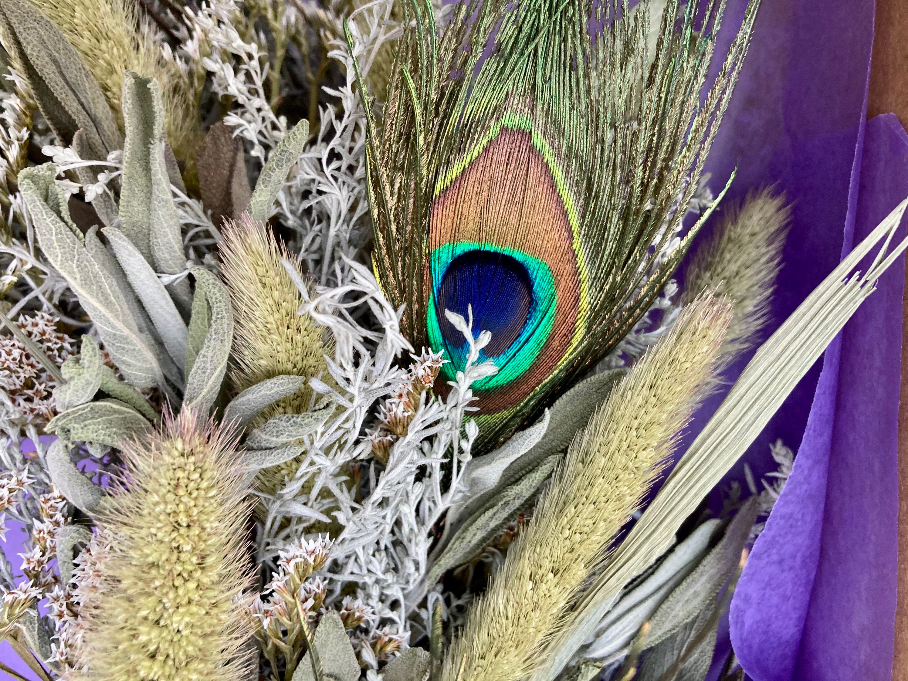 Peacock Feather Greenery Wreath All Real Materials - Etsy