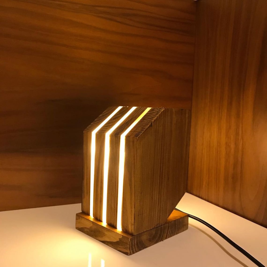 Wooden Decorative Table Lamp Wooden Night Lamps Desk Lamp | Etsy