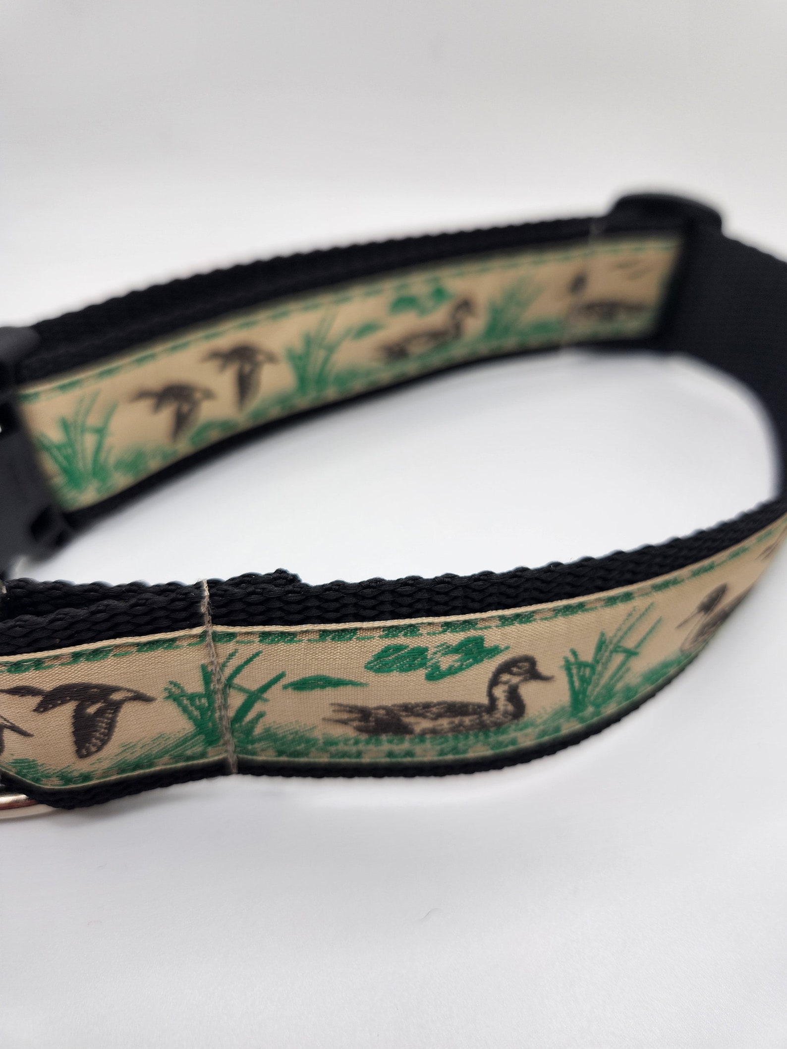 Handmade Duck Collar. Coco Collar. Green and Brown Jacquard Ribbon. for ...