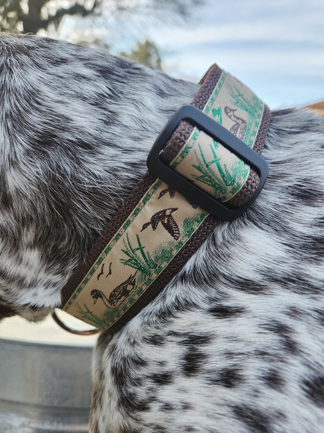 Handmade Duck Collar. Coco Collar. Green and Brown Jacquard Ribbon. for ...