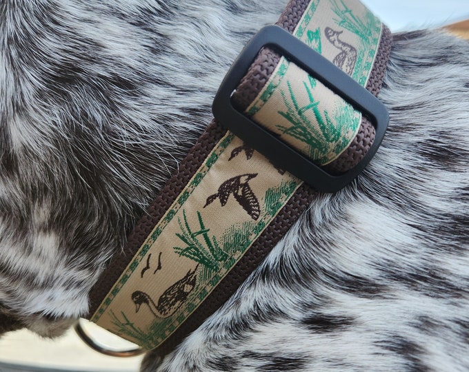Handmade Duck Collar. Coco Collar. Green and Brown Jacquard Ribbon. for ...