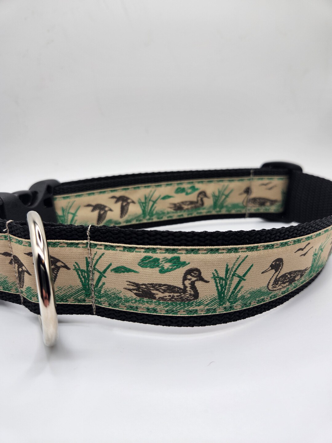 Handmade Duck Collar. Coco Collar. Green and Brown Jacquard Ribbon. for ...