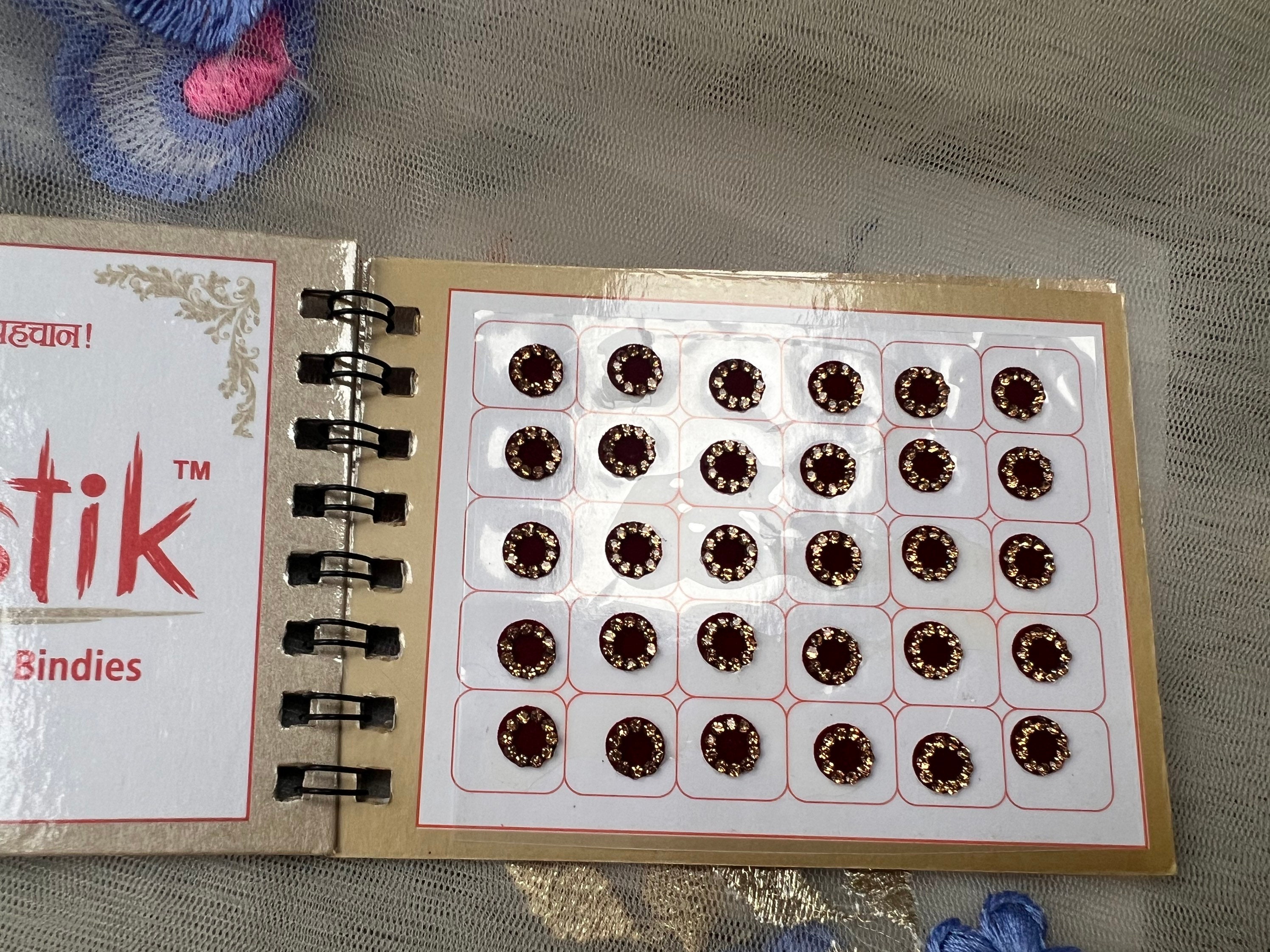 Bindi Book, Sticker Book. 120 Assorted Plain & Coloured Stone Bindis ...