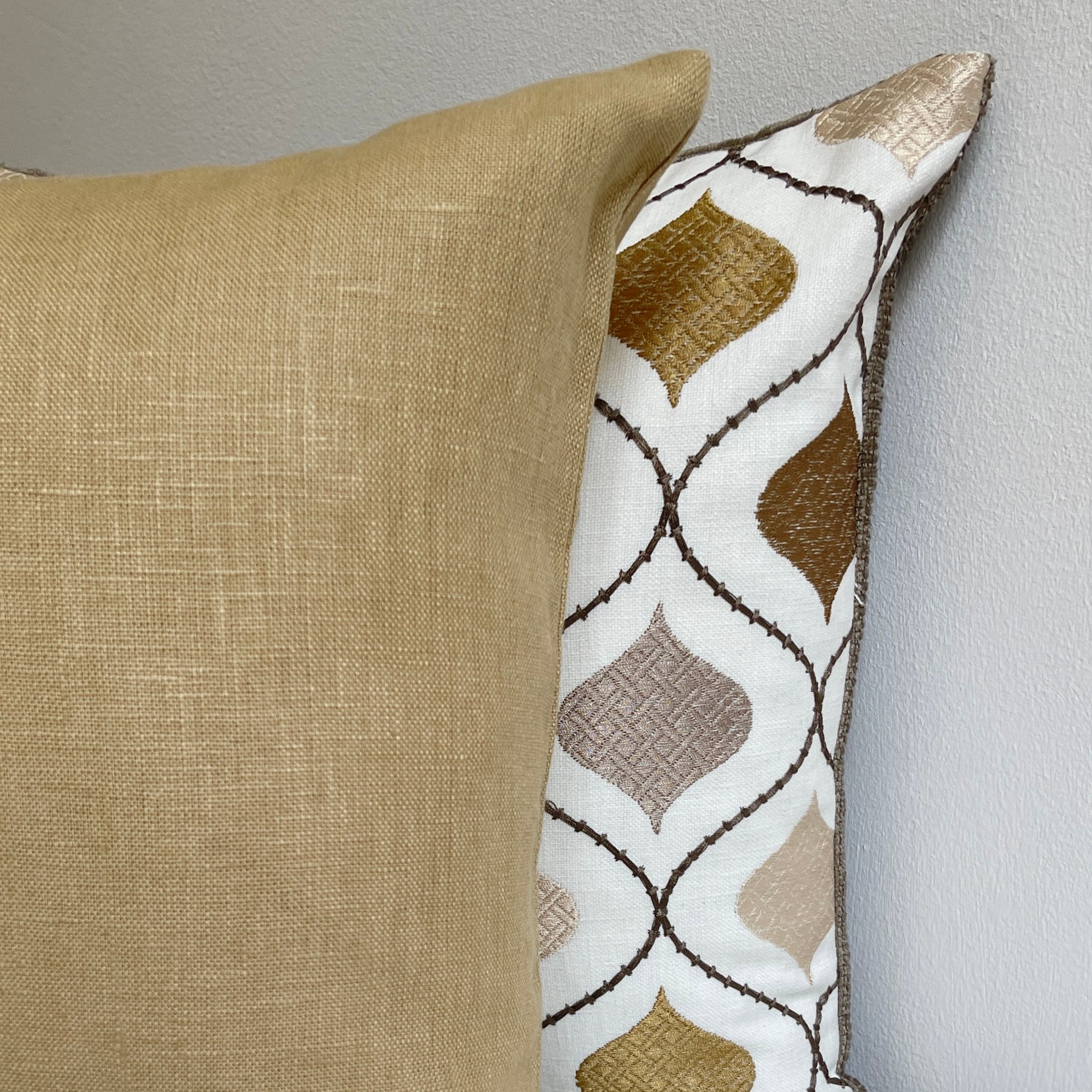 Multicoloured Geometric Pattern Cushion Cover Embroidered Cotton ...