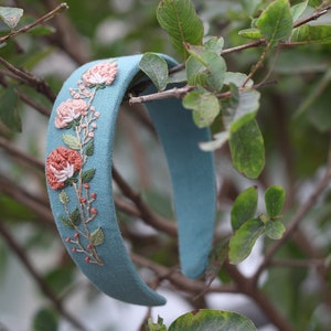 Handmade Headband With Floral Embroidery, Hair Accessories for Woman ...