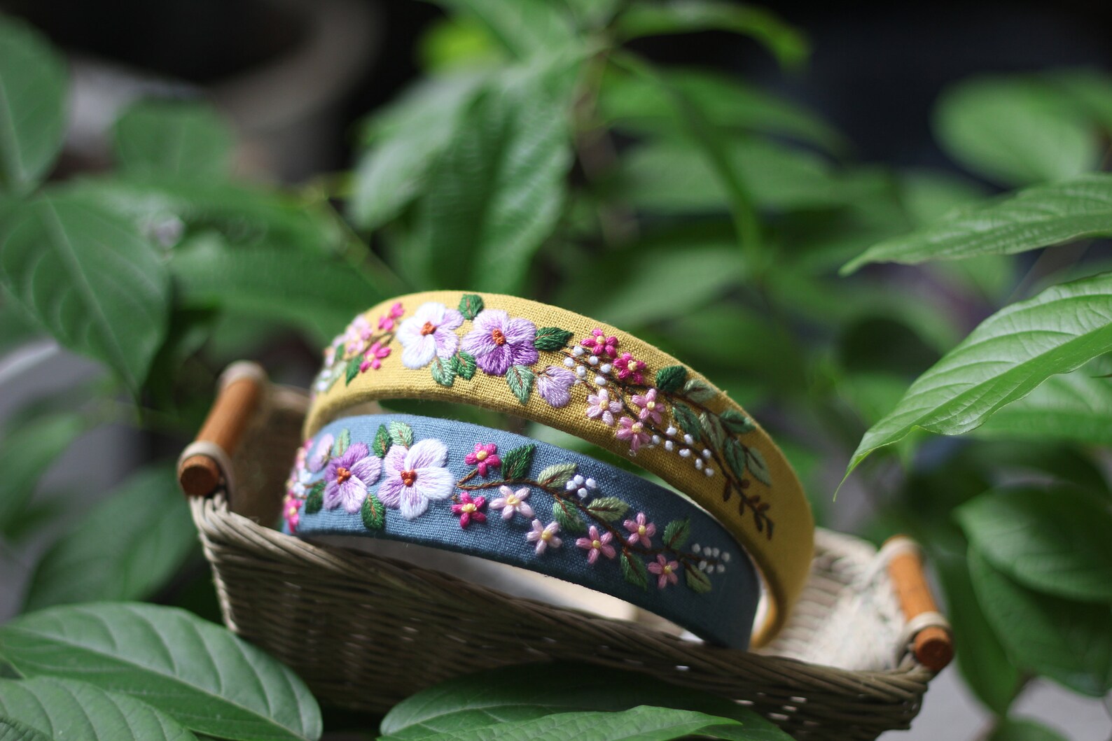 Handmade Headband With Floral Embroidery, Hair Accessories for Woman ...