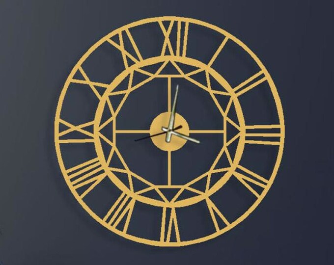 Oversize Roman Numbers Design Metal Wall Clock, Wall Art Art Work ...