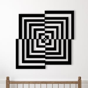 Optical Illusion Metal Wall Art, Escher Metal Art, 3D Trippy Wall Art ...