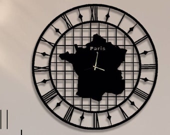 Large Wall Clock Paris - Etsy