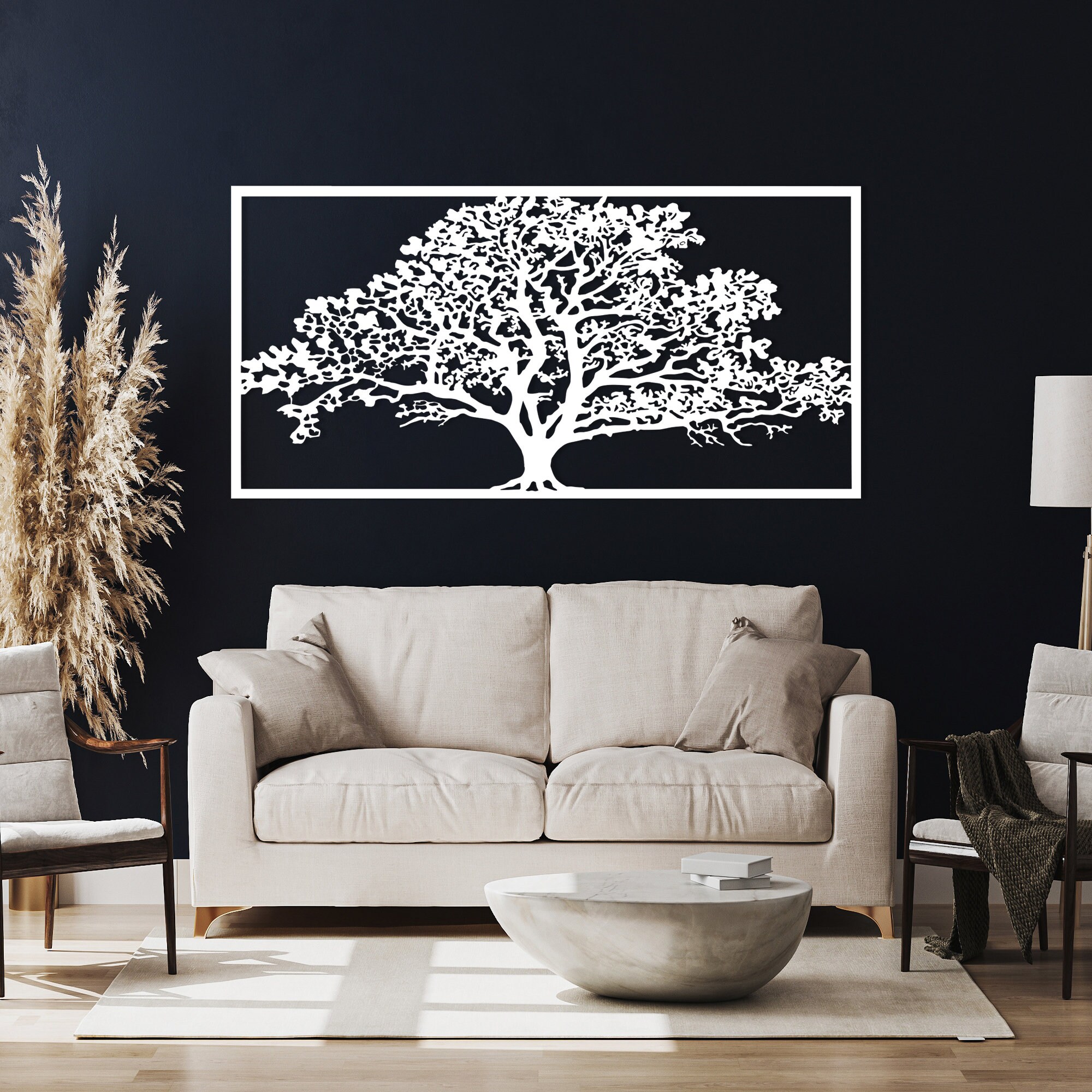 3D Metal Wall Art - Tree of Life Metal Wall Decor, Geometric Wall ...