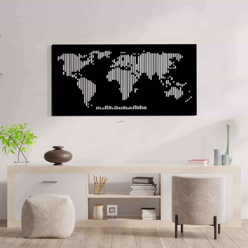 XL World Map Metal Wall Decor Metal World Map World Map Wall - Etsy