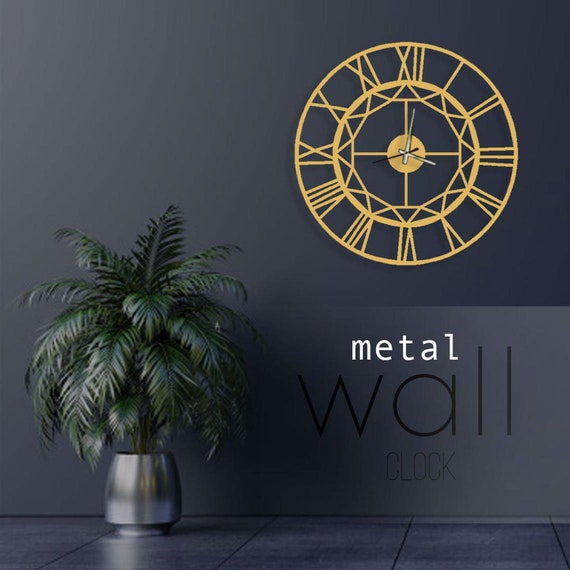 Oversize Roman Numbers Design Metal Wall Clock Wall Art Art - Etsy