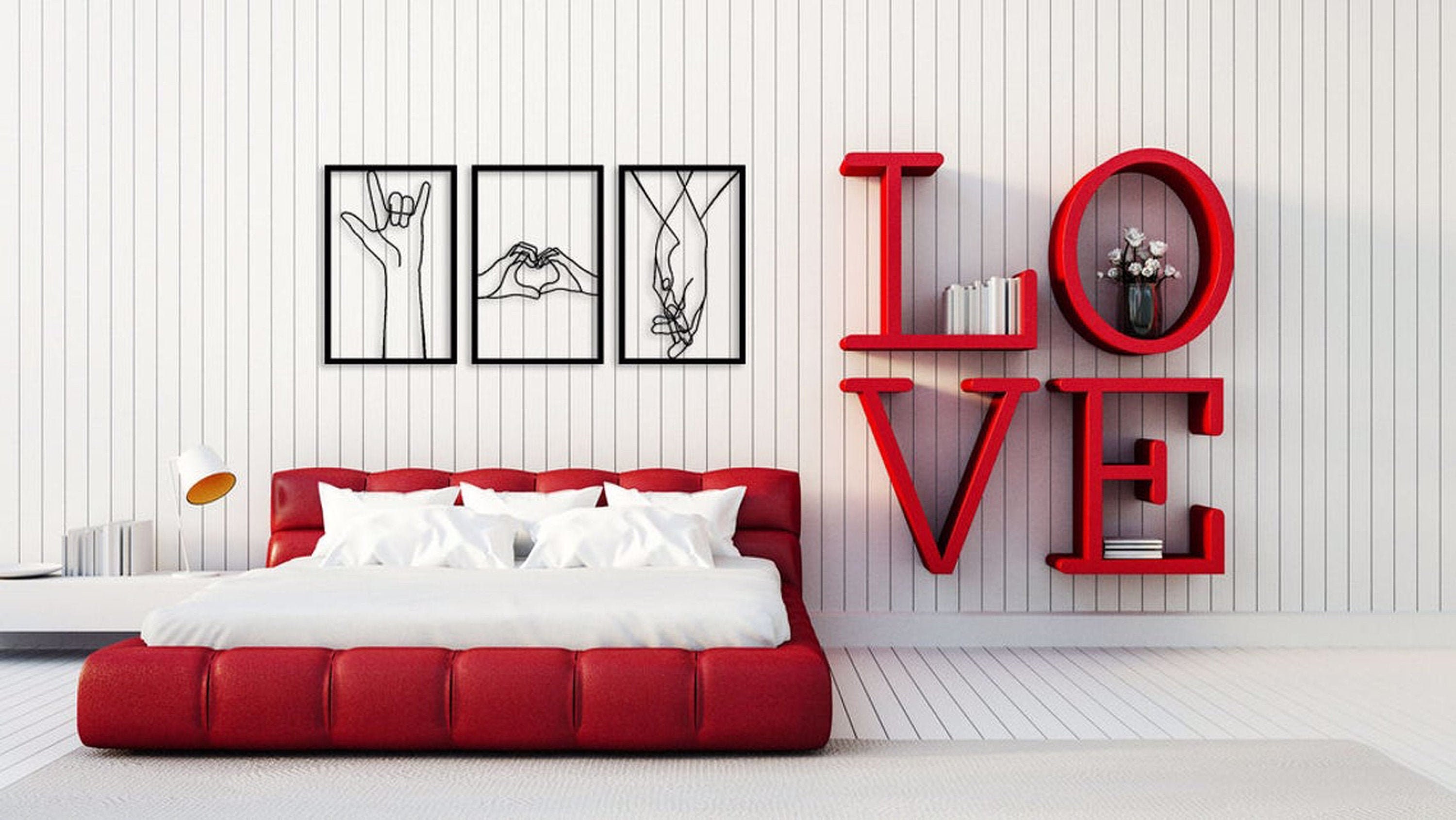 Love Finger Metal Wall Decor Metal Art Decor 3D Metal Wall | Etsy