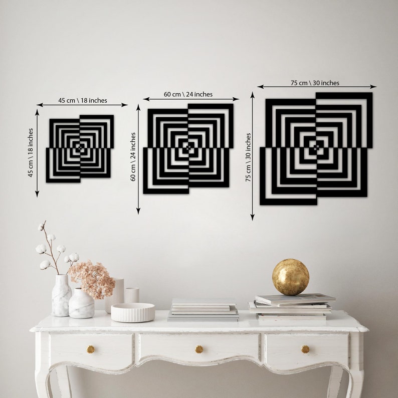 Optical Illusion Metal Wall Art, Escher Metal Art, 3D Trippy Wall Art ...