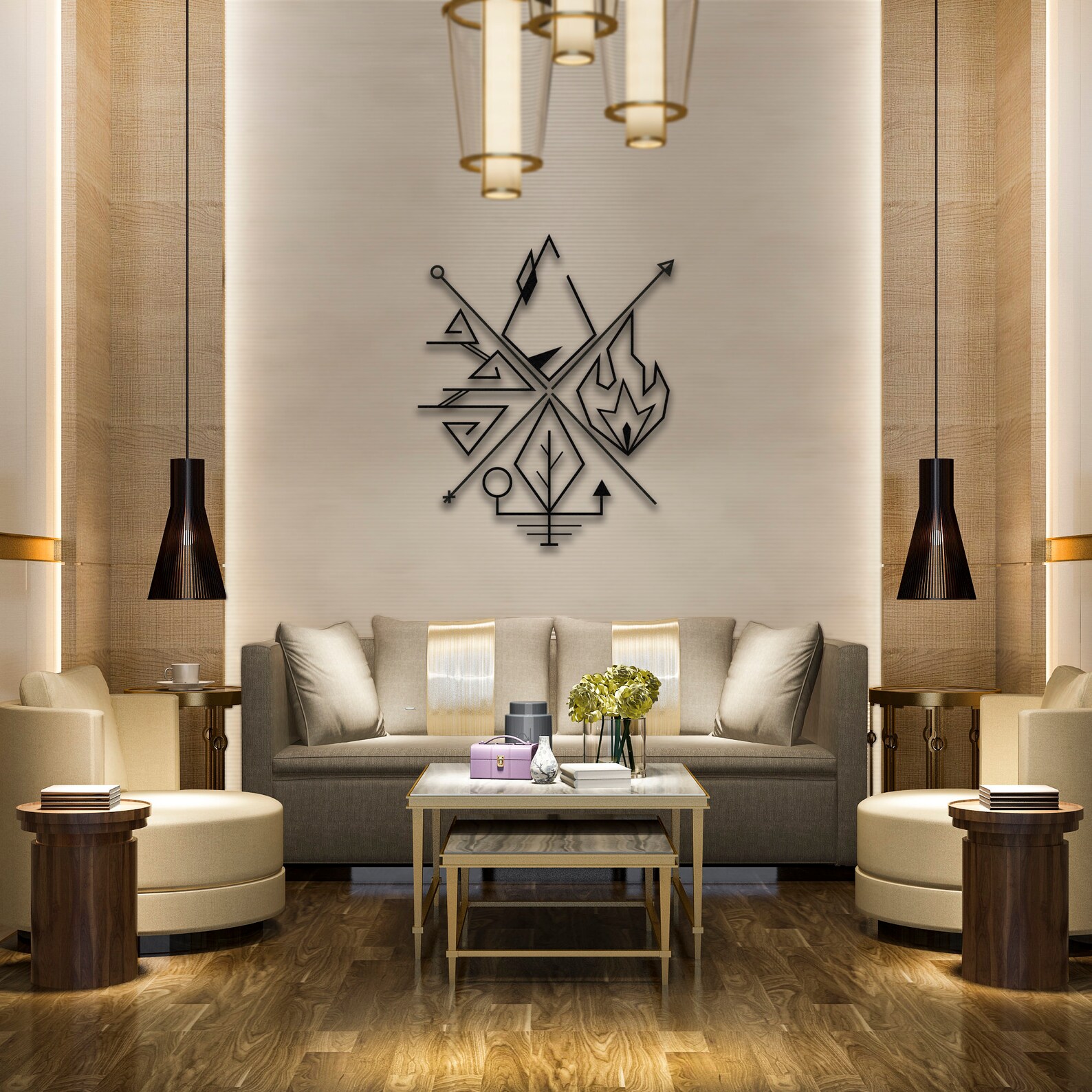 Four Elements Wall Decor Metal Wall Art Original Wall - Etsy