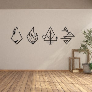 Four Elements Wall Decor; Metal Wall Art Original Wall Hangings ...