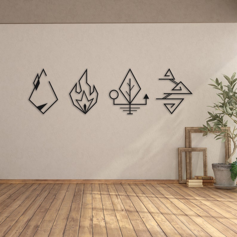 Four Elements Wall Decor Metal Wall Art Original Wall - Etsy