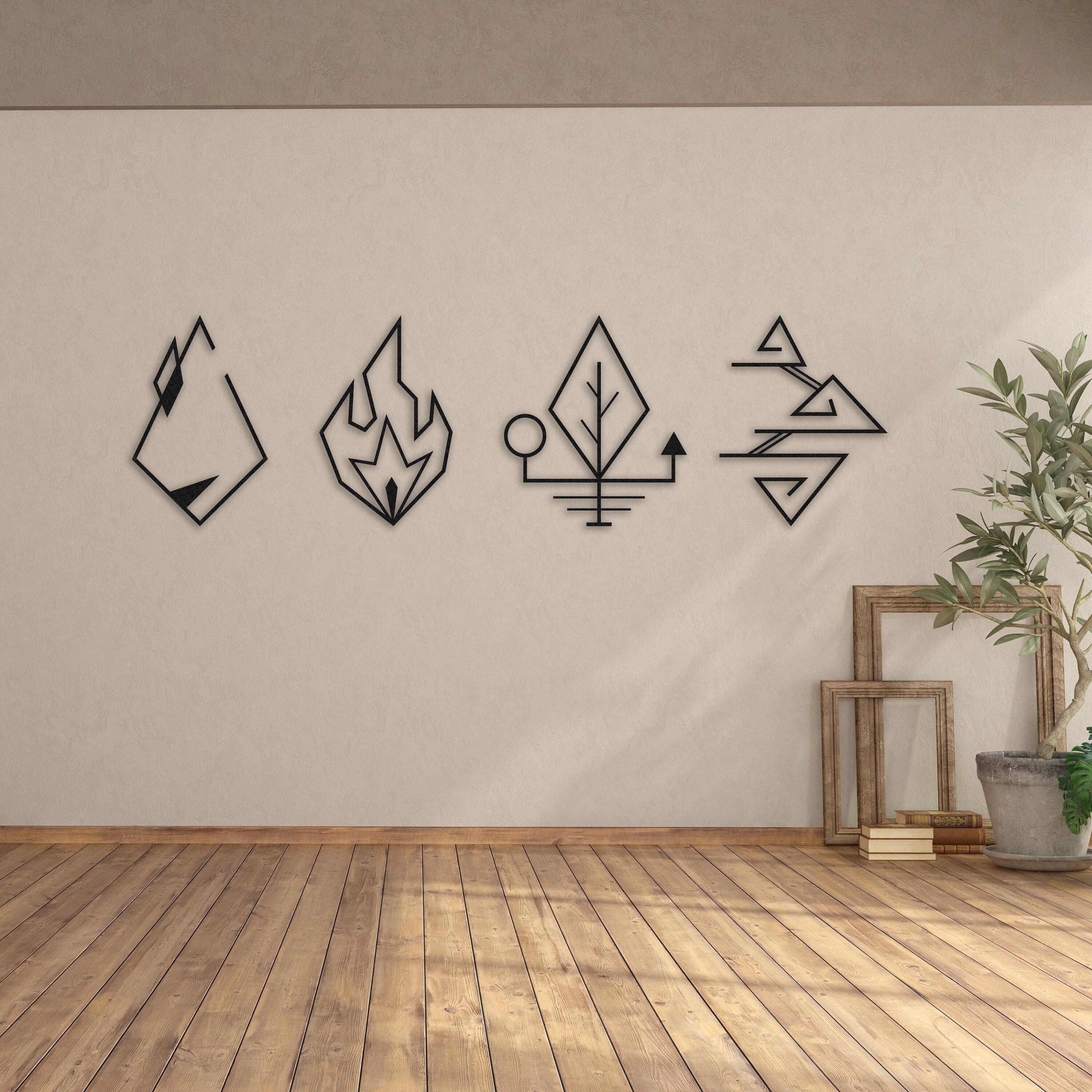 Four Elements Wall Decor Metal Wall Art Original Wall - Etsy UK