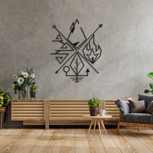 Four Elements Wall Decor; Metal Wall Art Original Wall Hangings ...