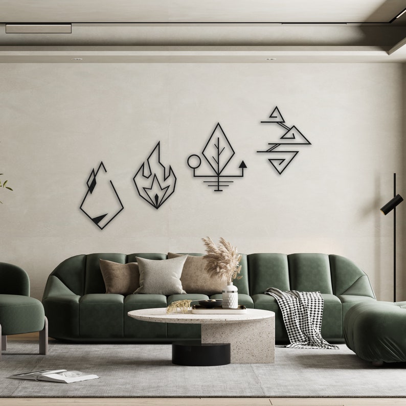 Four Elements Wall Decor Metal Wall Art Original Wall - Etsy