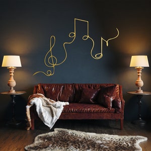 Dancing Music Notes Metal Wall Art: Minimalist Conservatoire Decor ...