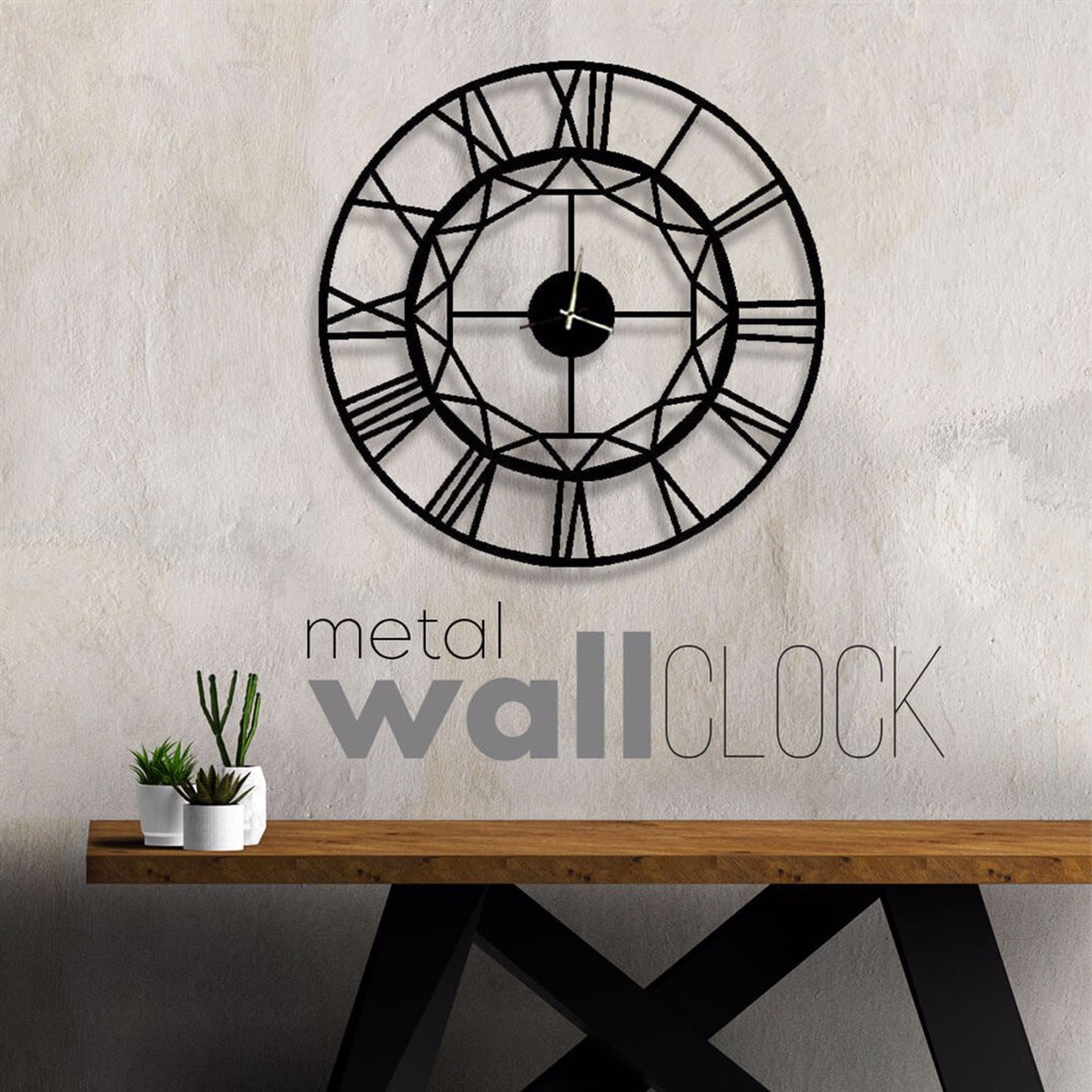 Oversize Roman Numbers Design Metal Wall Clock Wall Art Art - Etsy