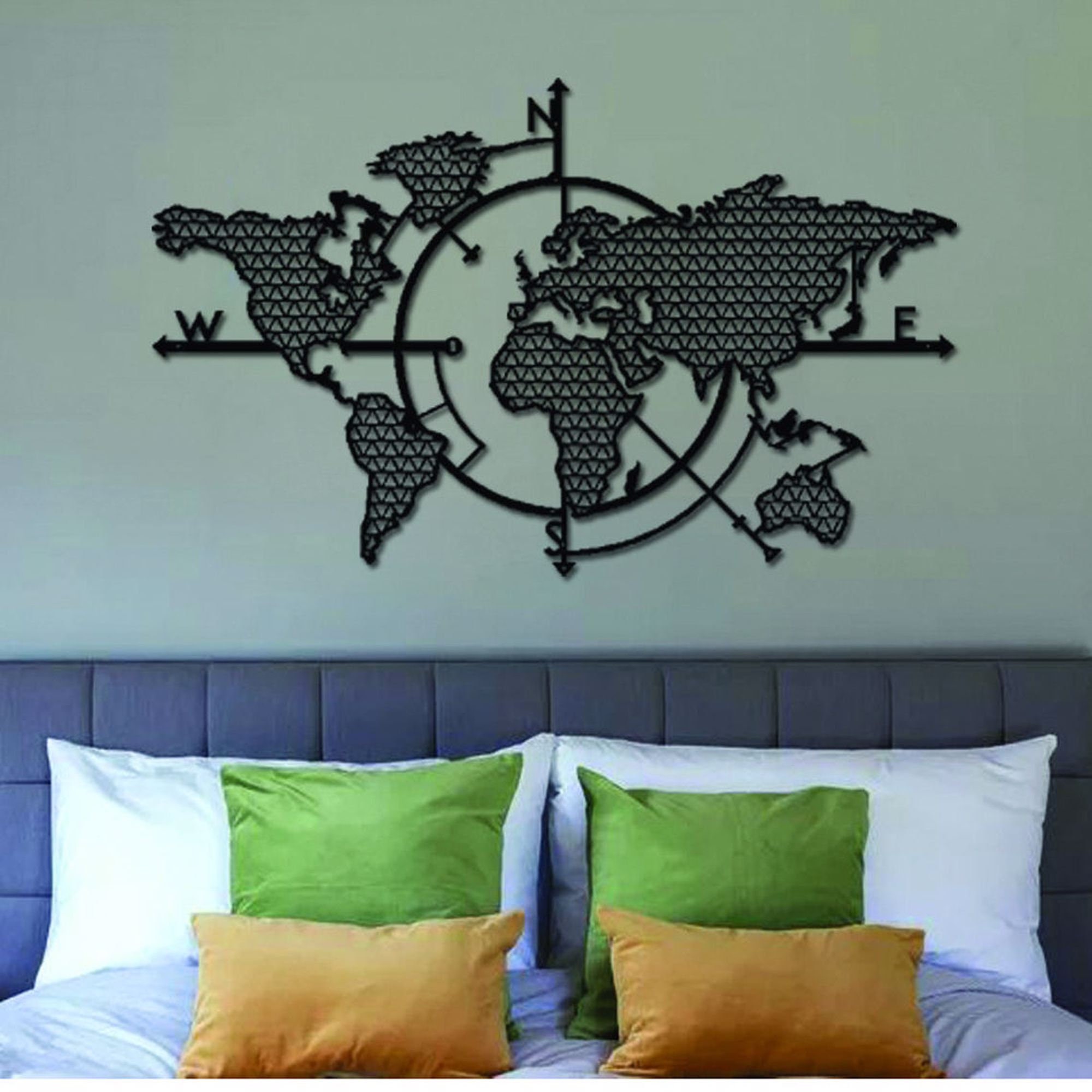 World Map Metal Wall Decor Metal World Map Metal Wall Decor - Etsy