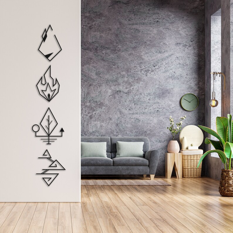 Four Elements Wall Decor Metal Wall Art Original Wall - Etsy
