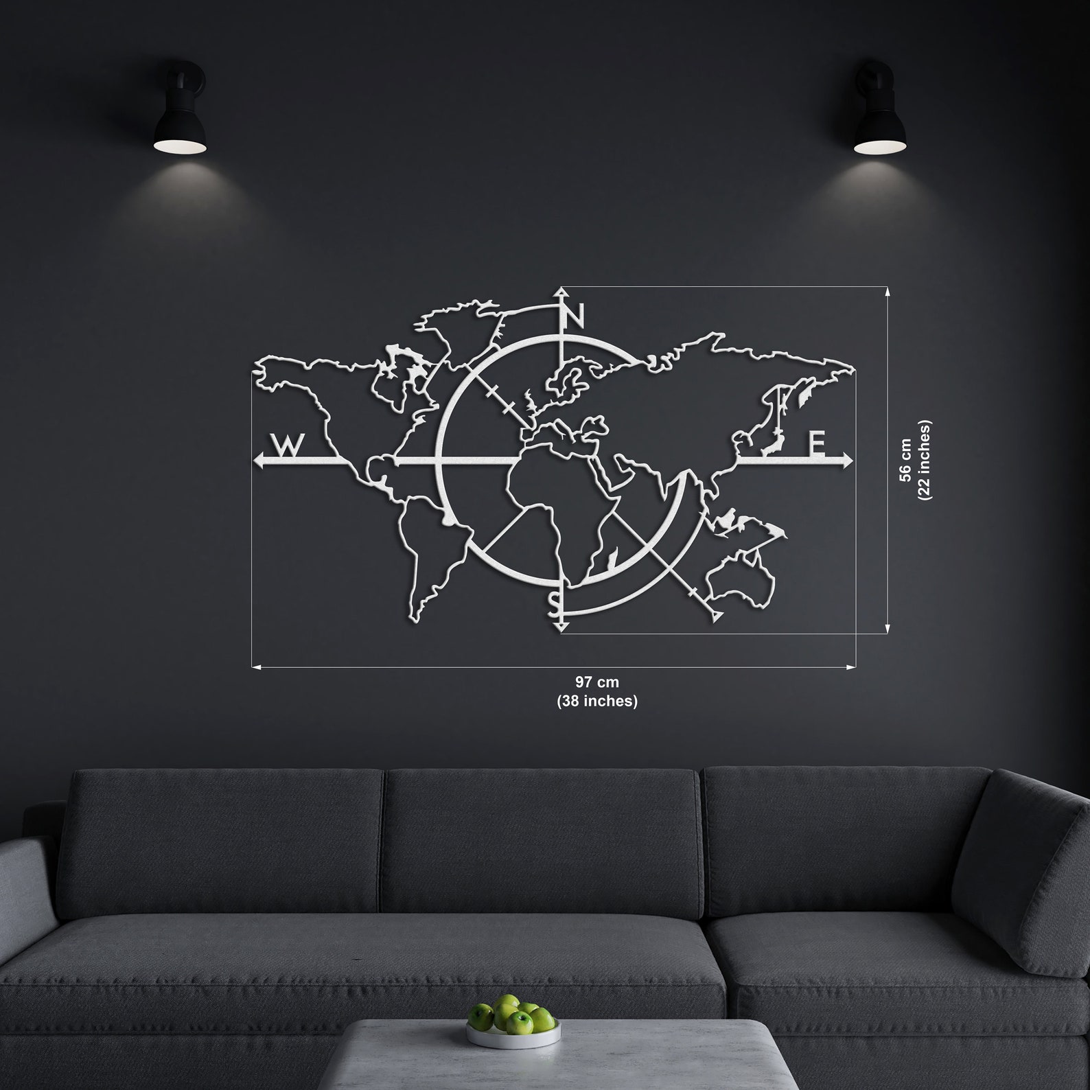 Map of Life, Metal World Map, Metal Wall Decor, Metal Wall Art, Compass ...