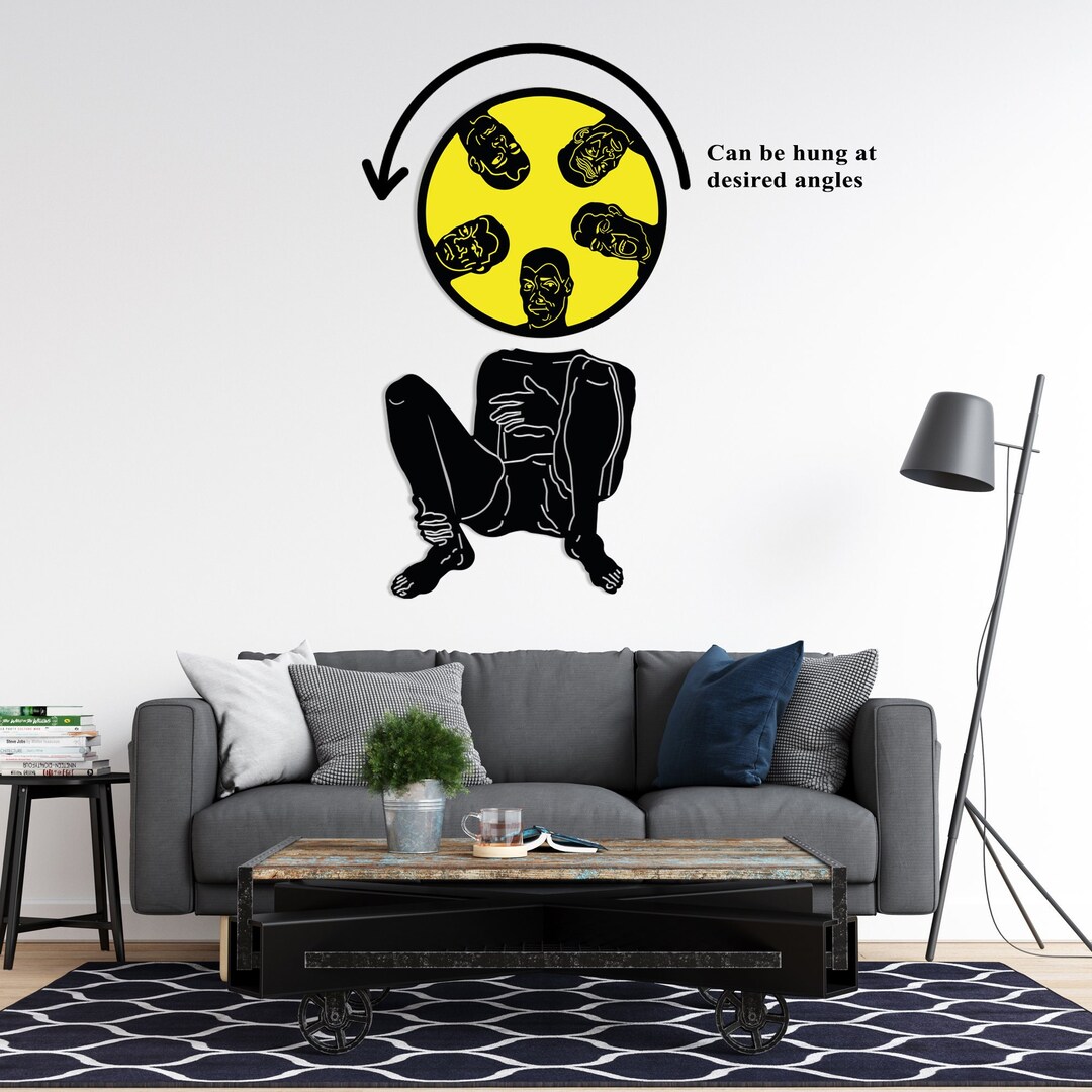 Changeable Facial Expression Metal Wall Art: Modern Gallery Set - Etsy