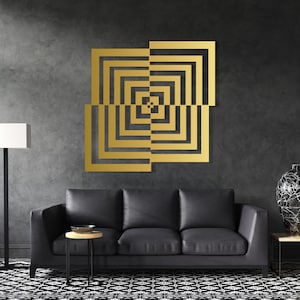 Optical Illusion Metal Wall Art, Escher Metal Art, 3D Trippy Wall Art ...