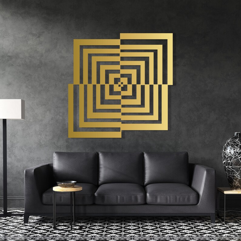 Optical Illusion Metal Wall Art, Escher Metal Art, 3D Trippy Wall Art ...