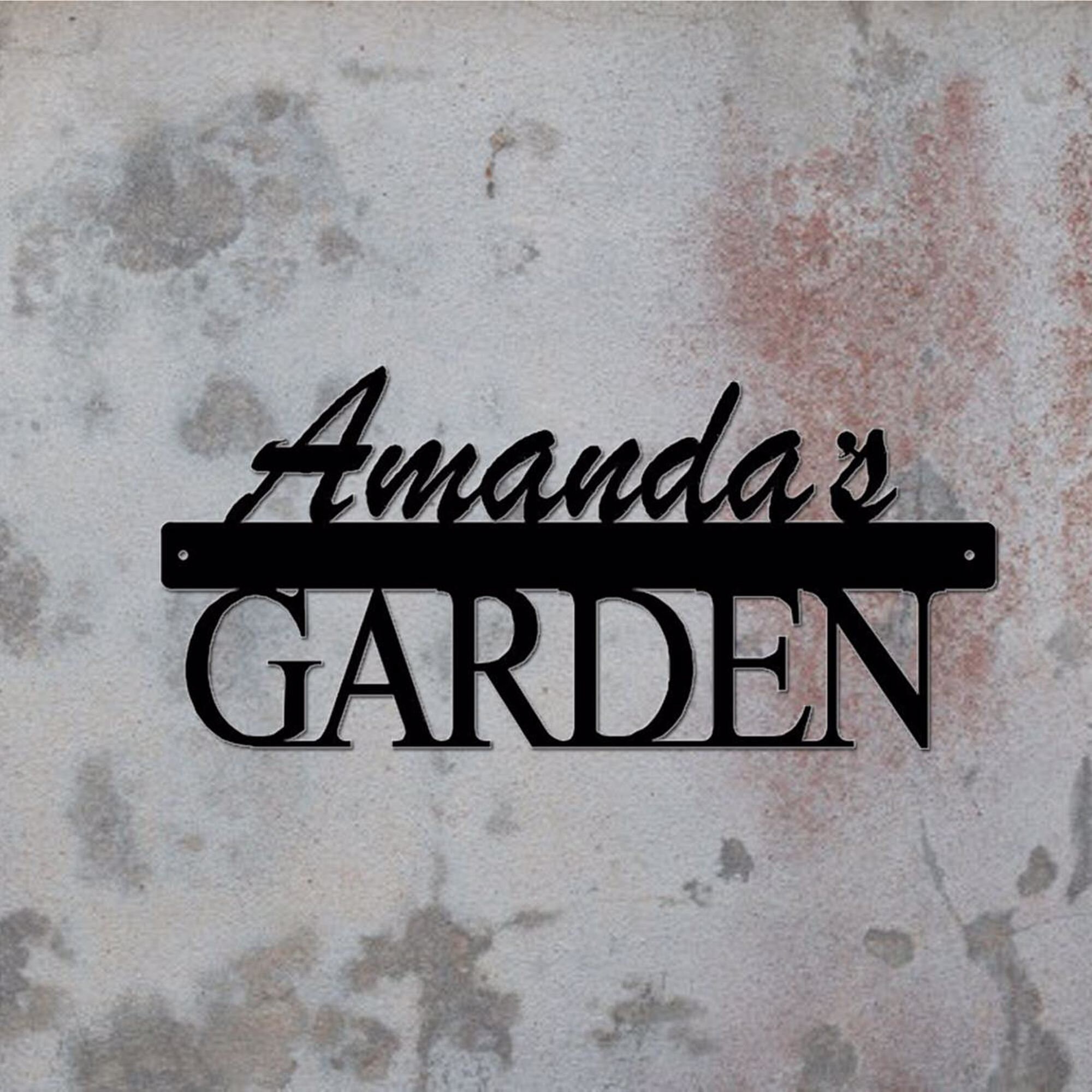 Personalized Metal Garden Sign Metal Wall Art Outdoor Name - Etsy