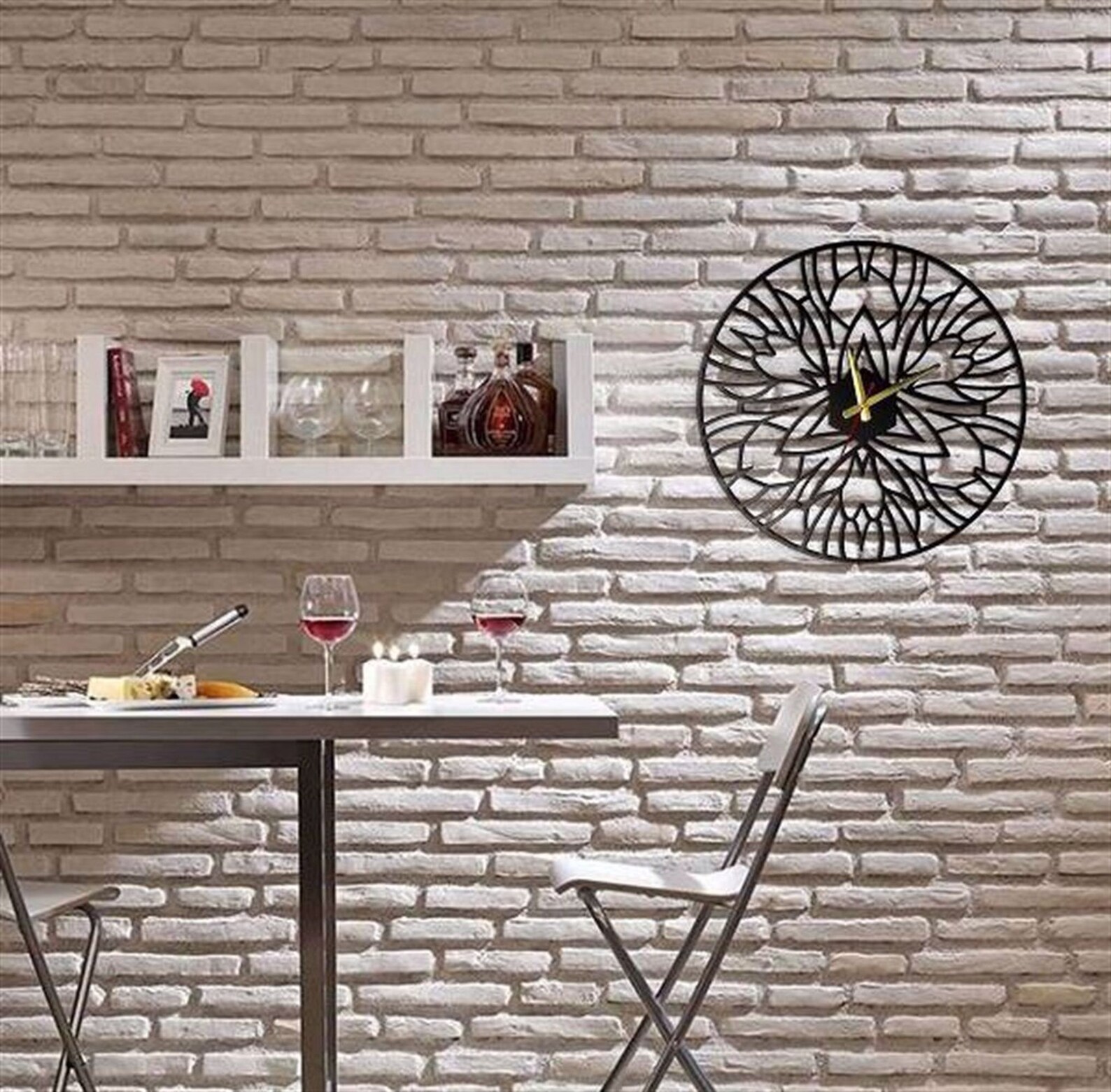 Flowered Metal Wall Clock With Abstract Numbers Metal Wall - Etsy