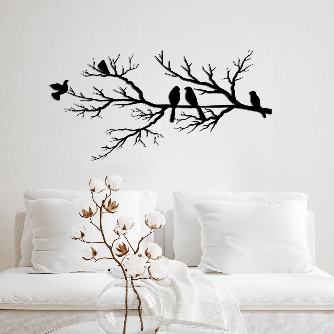 Metal Wall Art Birds on a Branch Metal Wall Decor Bird - Etsy