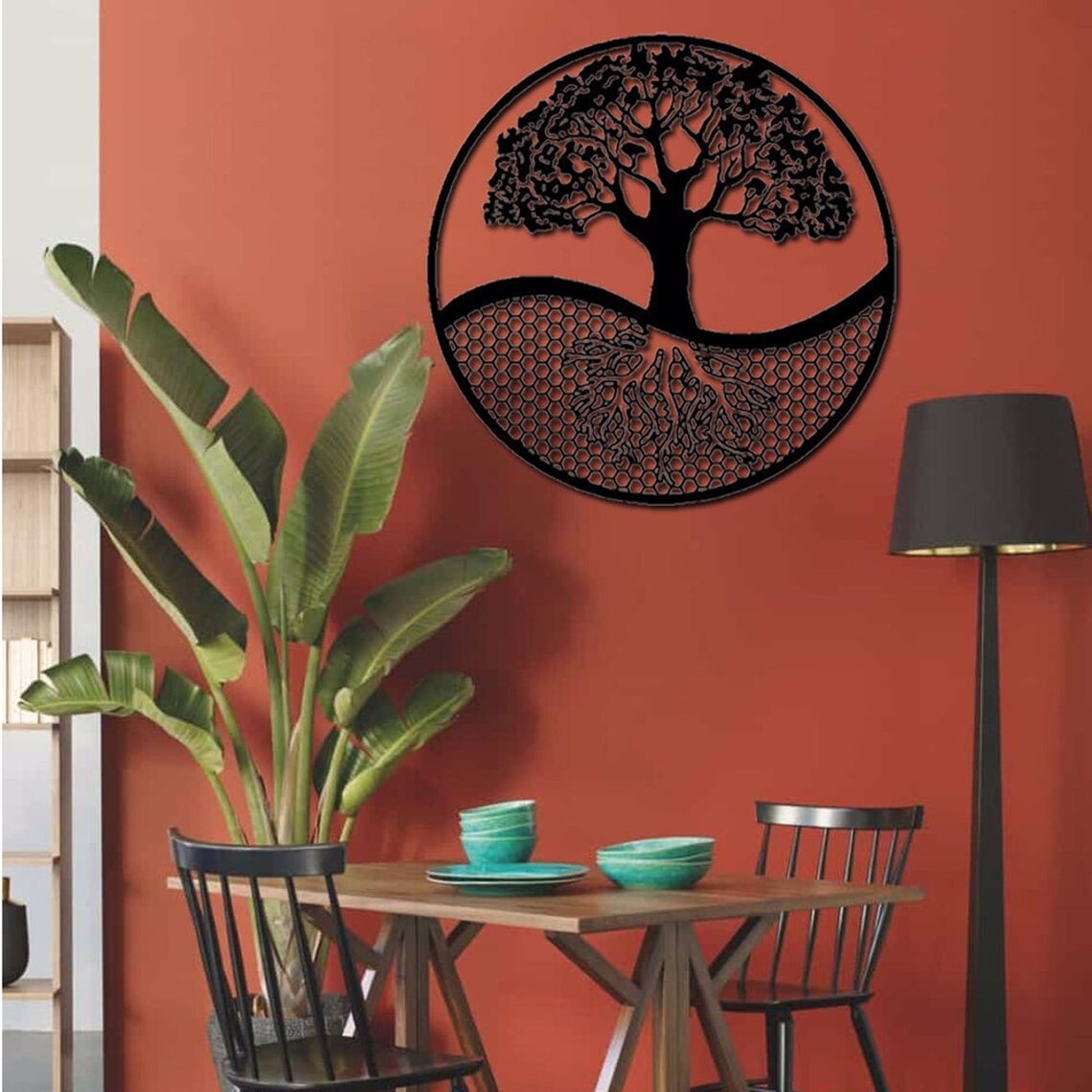 Yin Yang Metal Wall Decor Tree and Root Art Decor 3D Metal Wall Decor ...