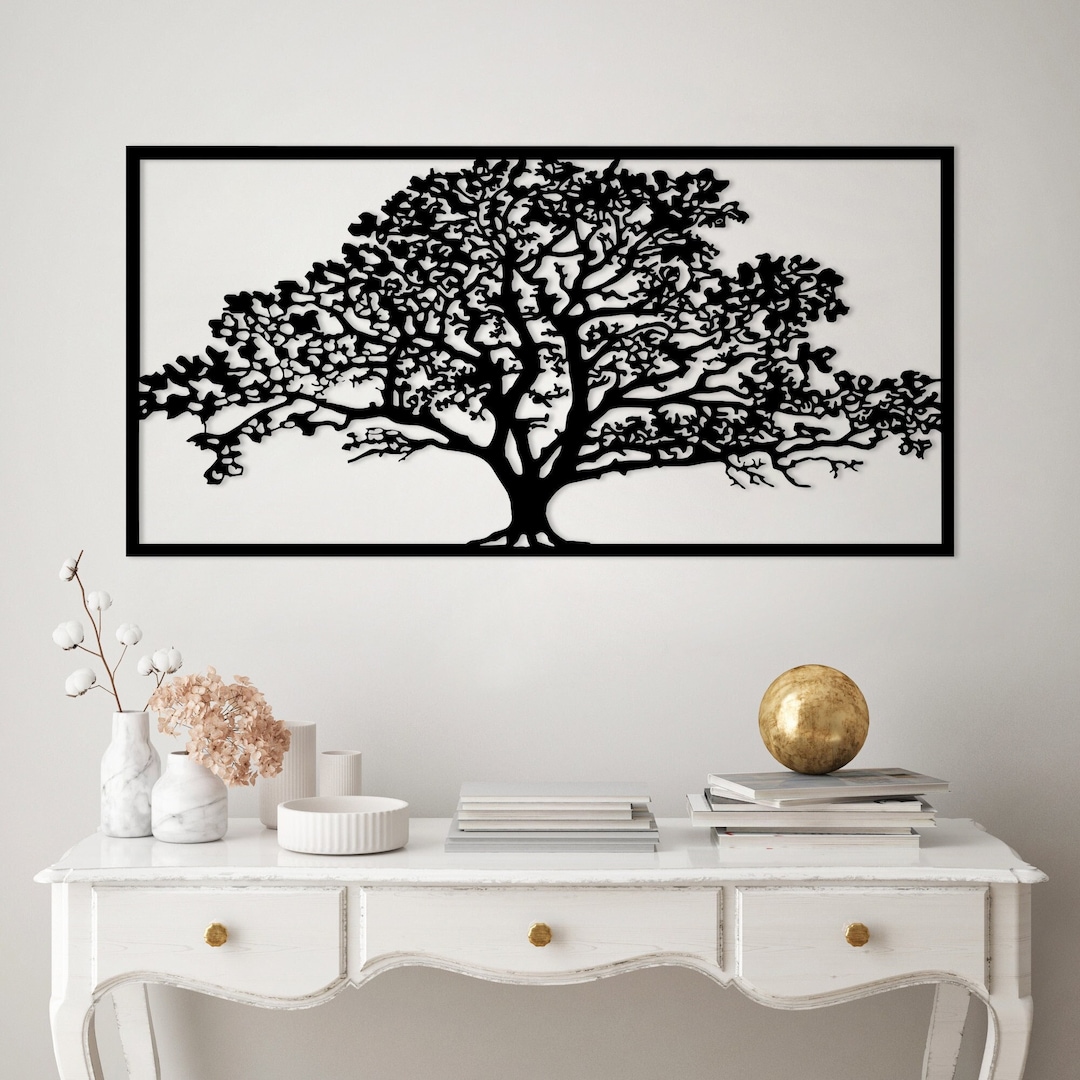 3D Metal Wall Art - Tree of Life Metal Wall Decor, Geometric Wall ...