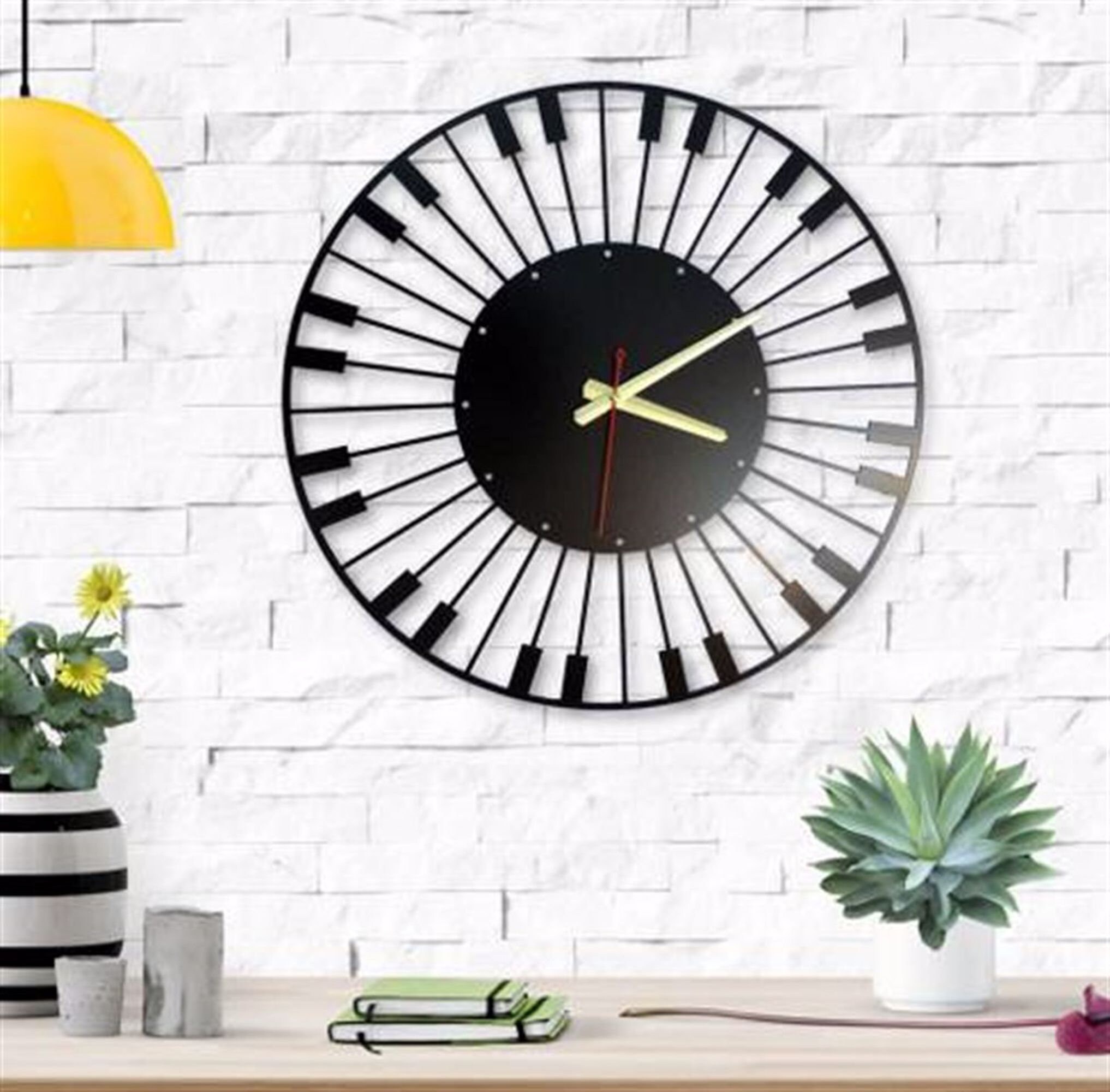Piano Themed Metal Wall Clock With Keyboards Wall Art 3D - Etsy