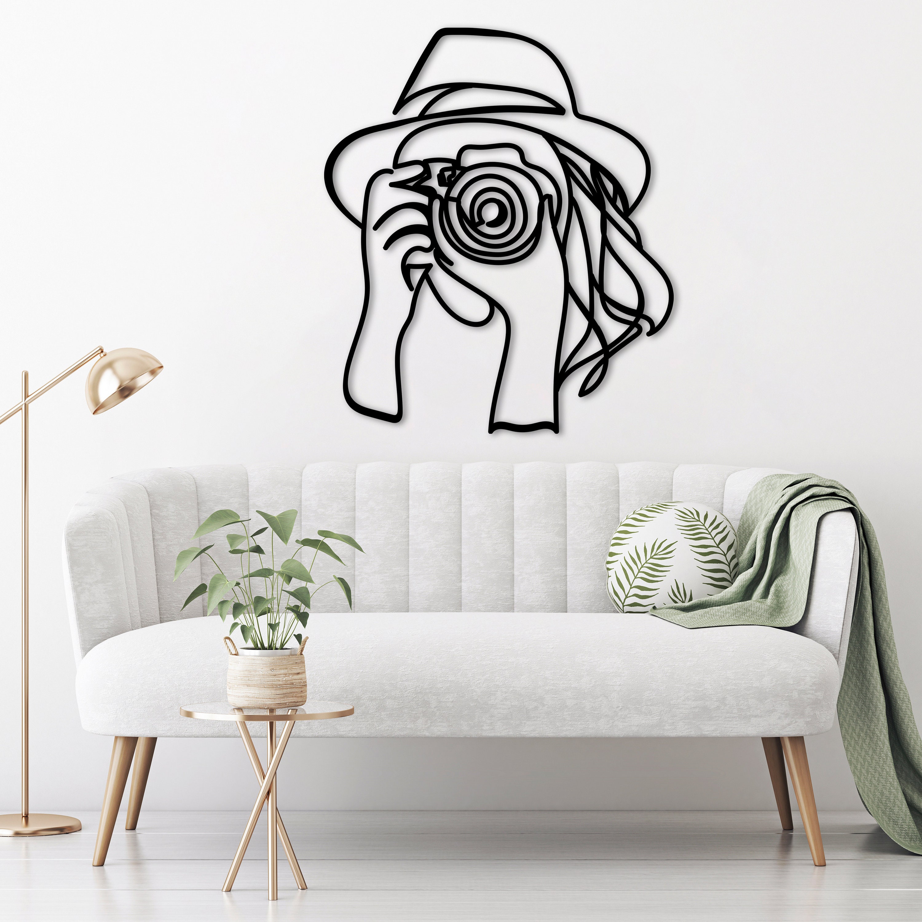 Photographer Girl Metal Wall Art: Minimalist Coquette Room Decor - Etsy