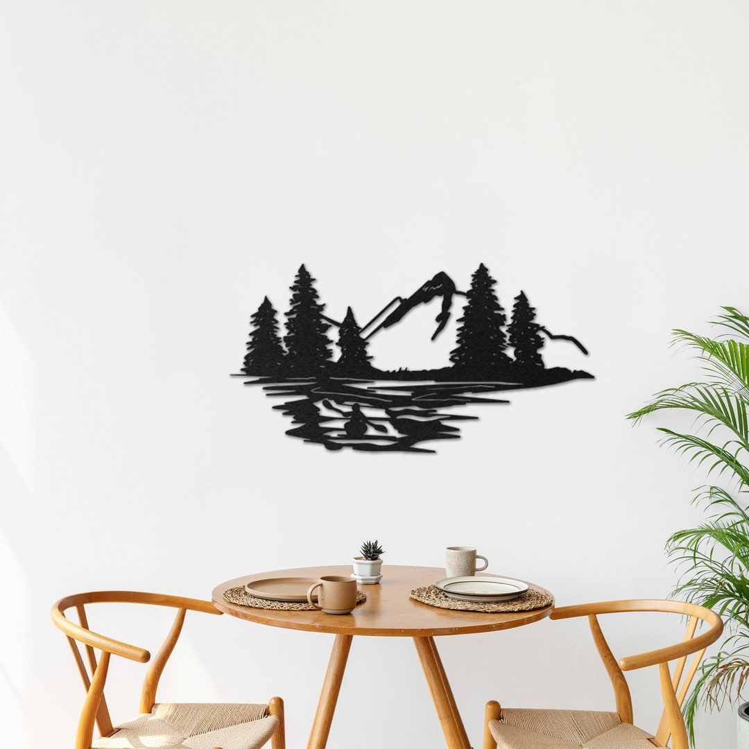 Mountain Lake Metal Wall Art: Nature Landscape Decor - Etsy