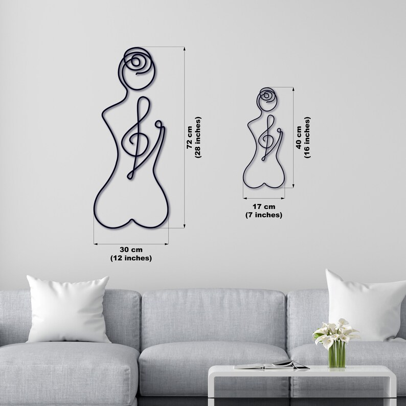 Minimalist Decor Metal Wall Art Single Line Art Wall Decor - Etsy