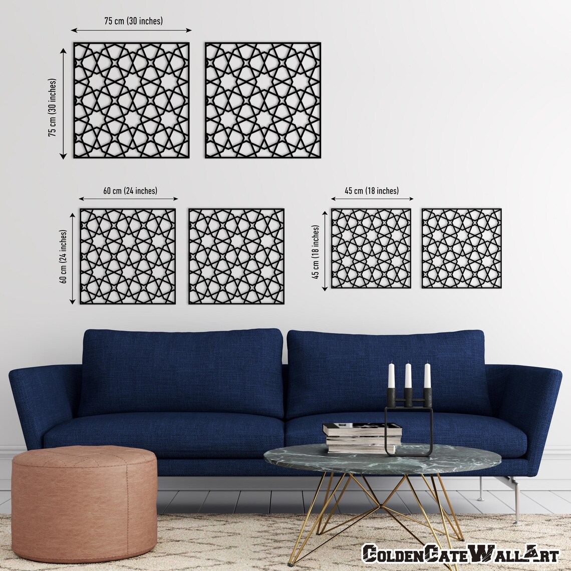 Oriental Metal Wall Art, Mangala Metal Wall Decor, Oriental Art, 3D ...