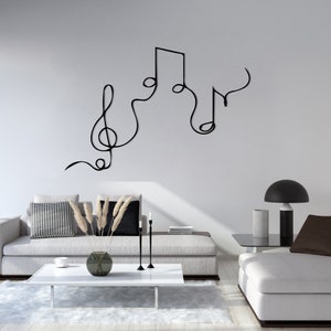 Dancing Music Notes Metal Wall Art: Minimalist Conservatoire Decor ...