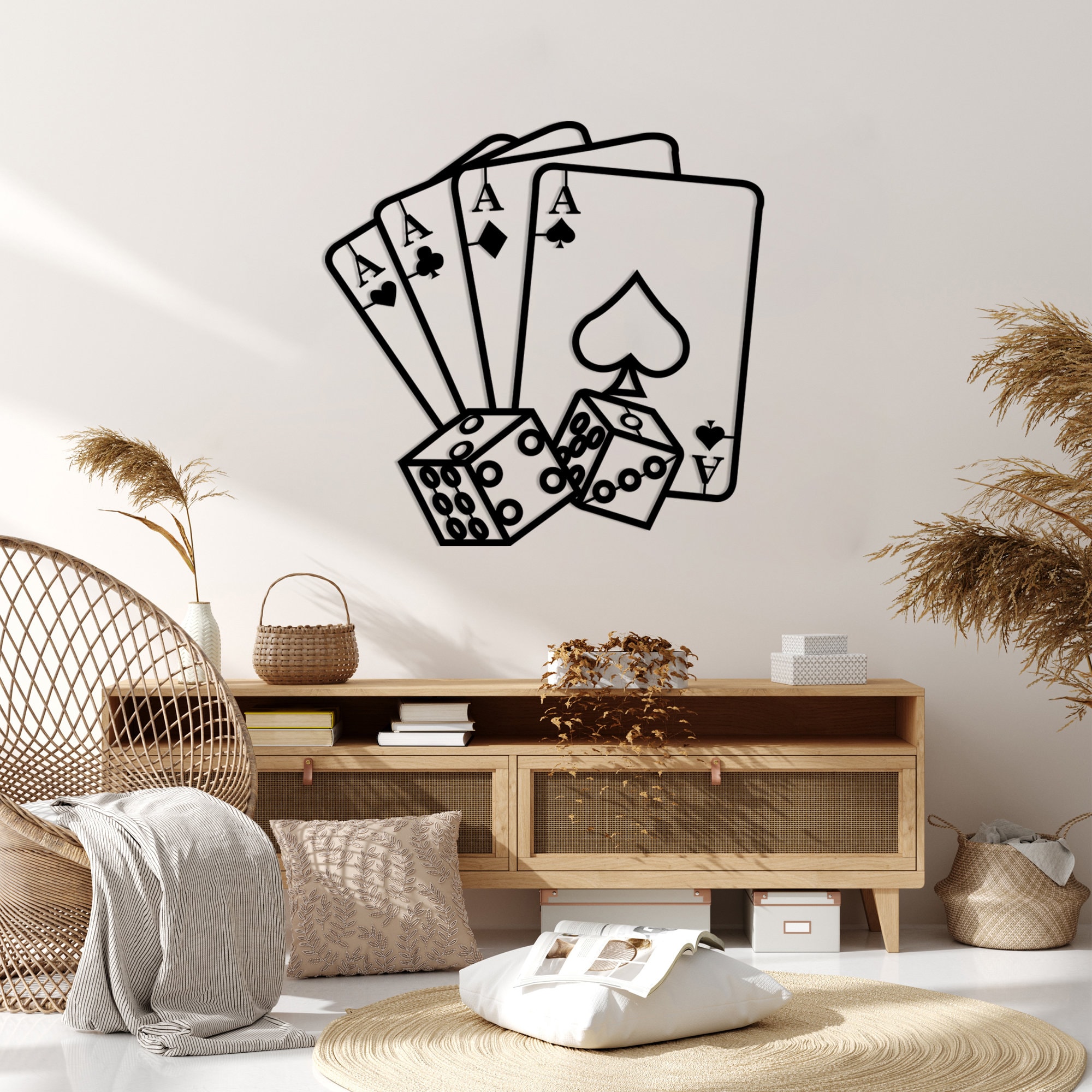 Metal Playing Cards Wall Art: Casino Poker Decor - Etsy
