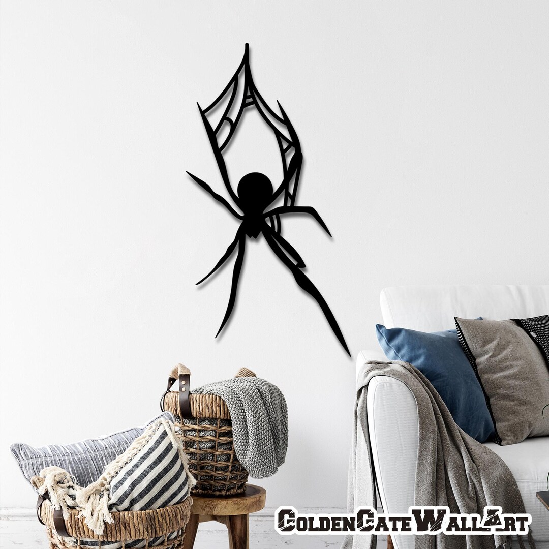 Spider Metal Wall Art, Halloween Decor Indoor and Outdoor Decor, Creepy ...