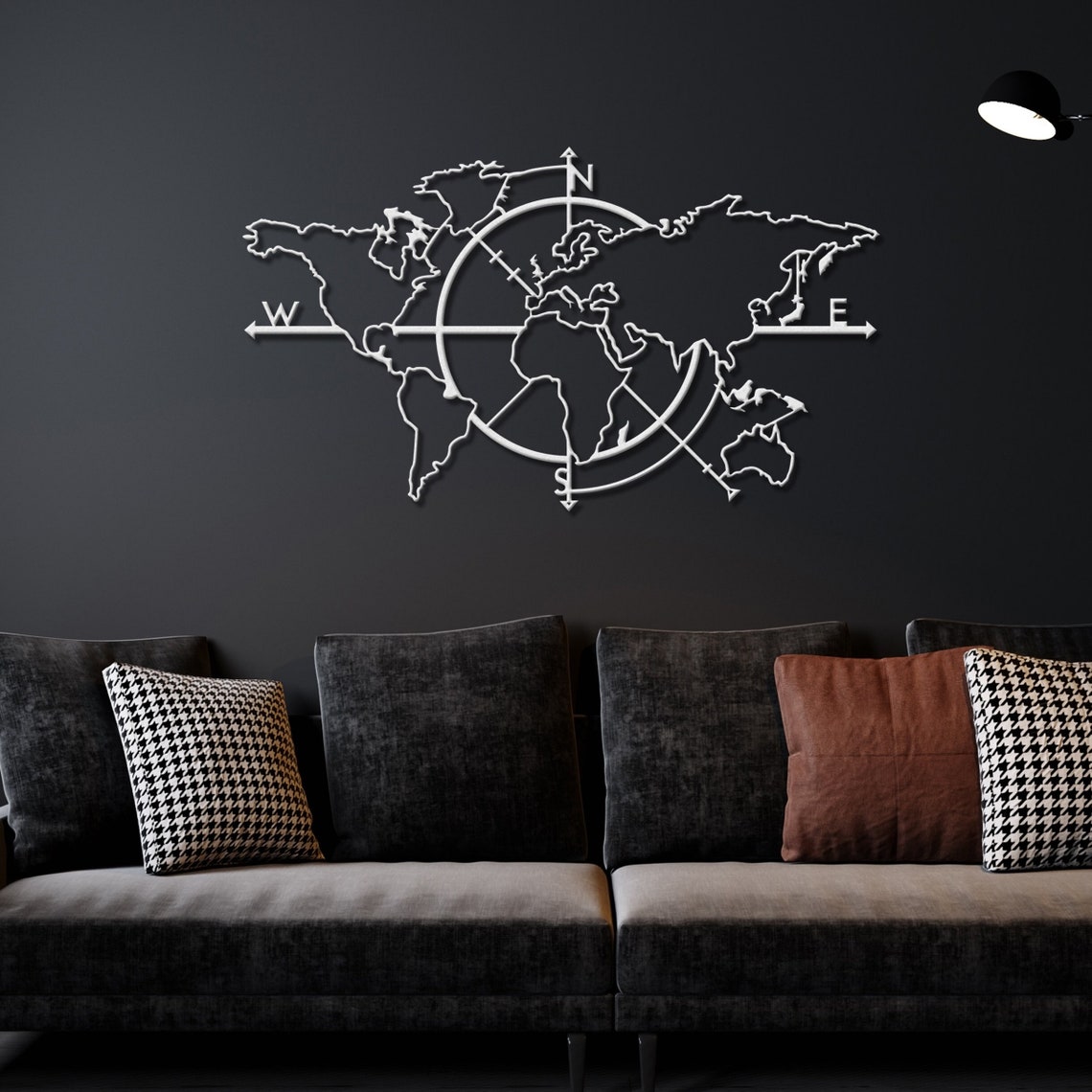 Map of Life Metal World Map Metal Wall Decor Metal Wall - Etsy