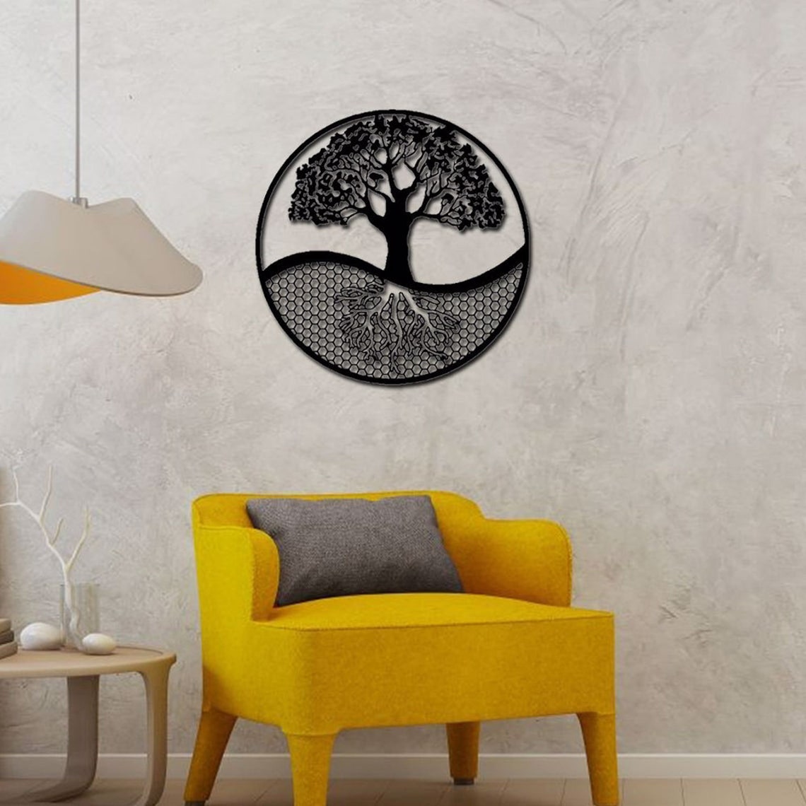 Yin Yang Metal Wall Decor Tree and Root Art Decor 3D Metal Wall Decor ...